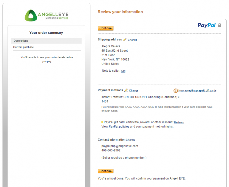 PayPal Express Checkout PHP Demo Project - AngellEYE