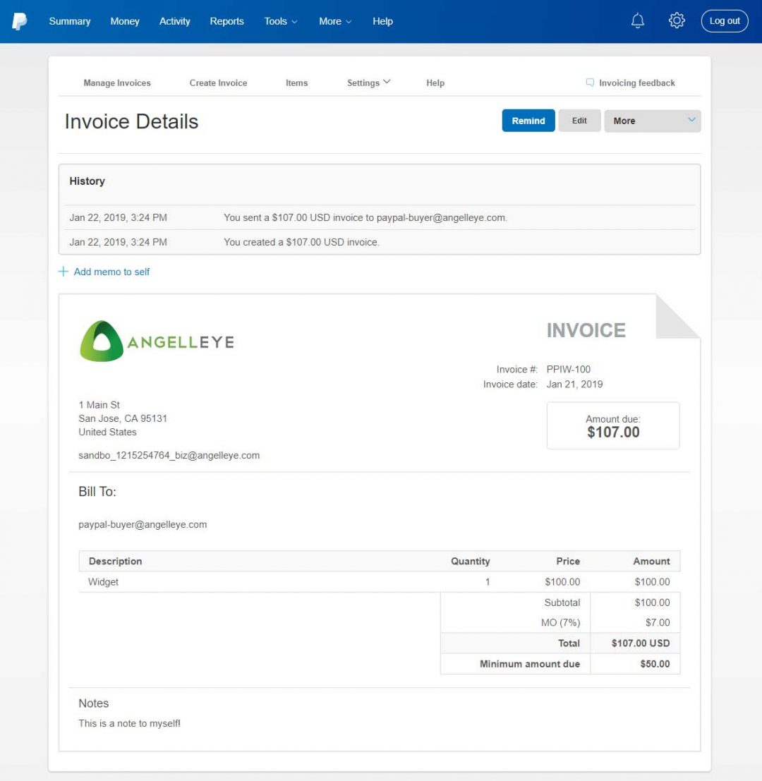 WordPress PayPal Invoice Plugin - AngellEYE