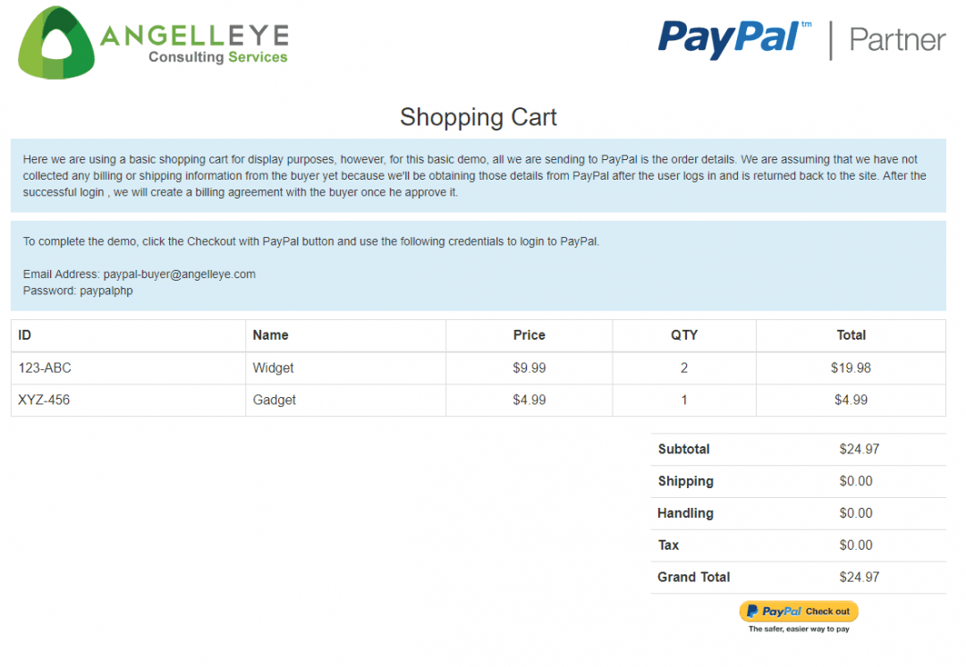 Paypal Express Checkout Php Sdk Billing Agreement Demo Kit Angelleye 