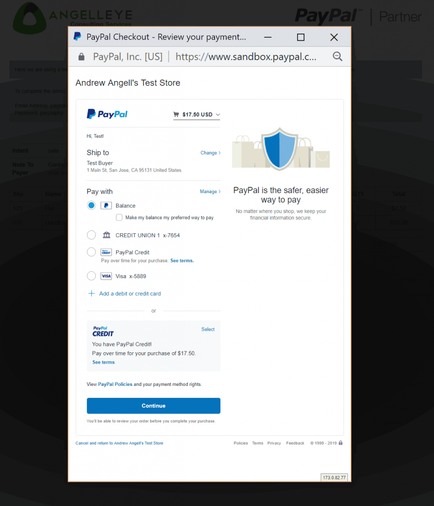 PayPal Checkout Payments API v1 Server Side Demo Kit - AngellEYE