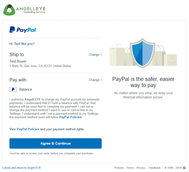 PayPal Express Checkout PHP SDK Billing Agreement Demo Kit - AngellEYE