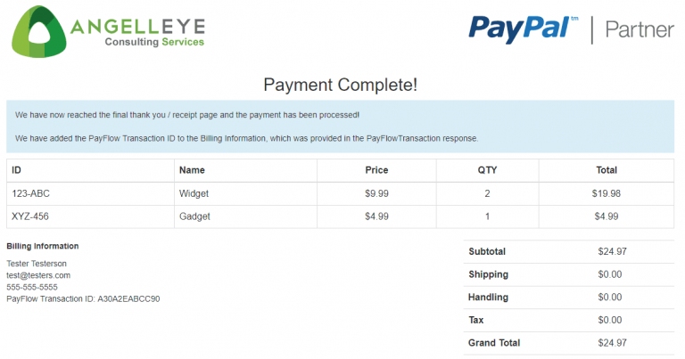 PayPal Payments Pro PayFlow PHP Basic Demo Kit - AngellEYE