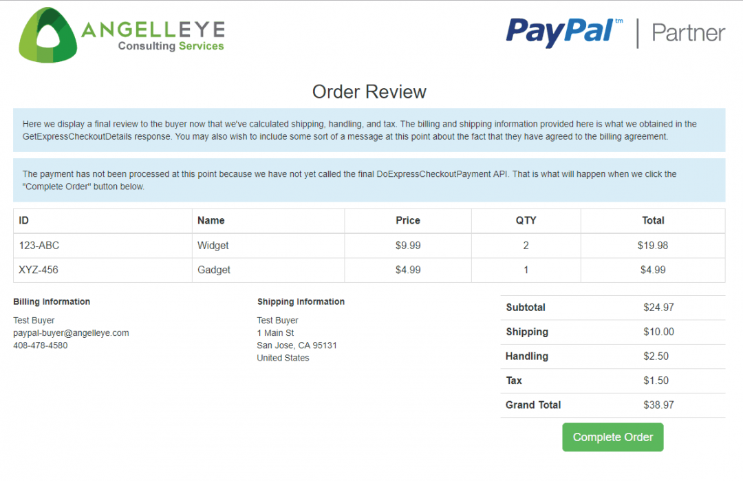PayPal Express Checkout PHP SDK Billing Agreement Demo Kit - AngellEYE