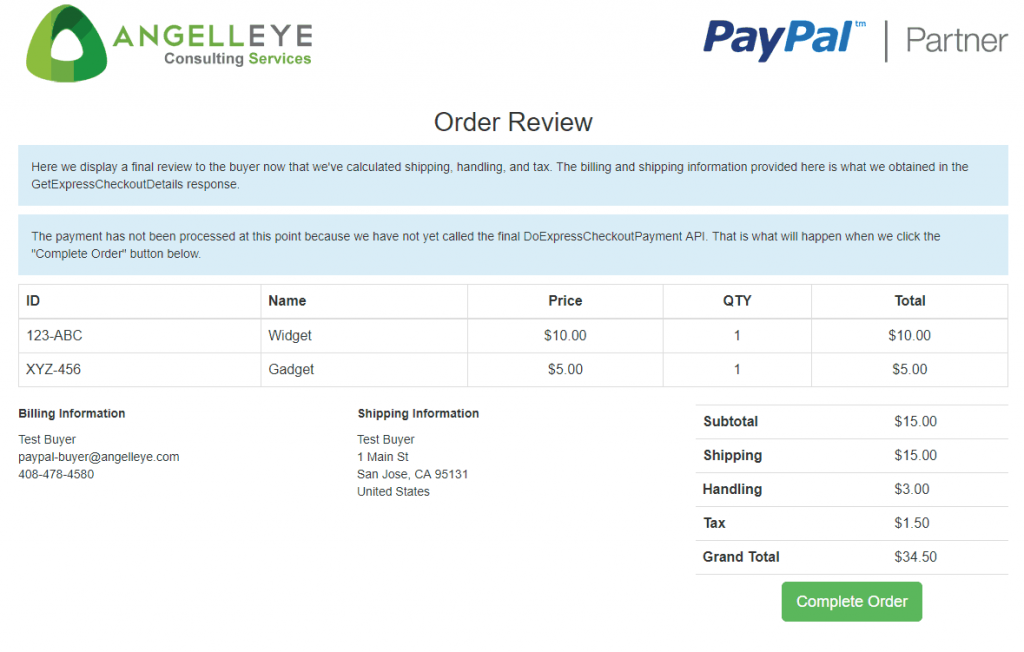PayPal Express Checkout PHP Parallel Payments Demo Kit - AngellEYE