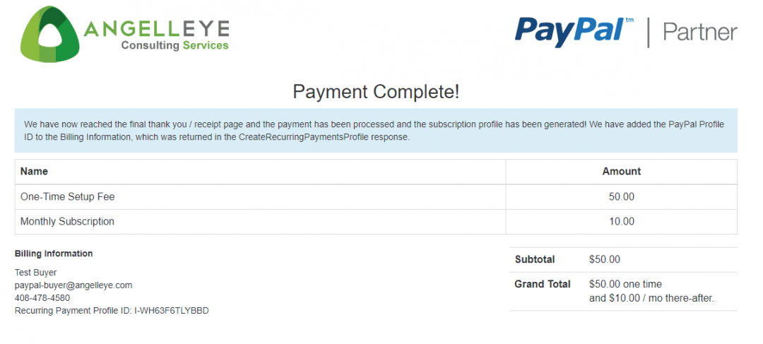 PayPal Express Checkout PHP Recurring Payments Demo Kit - AngellEYE