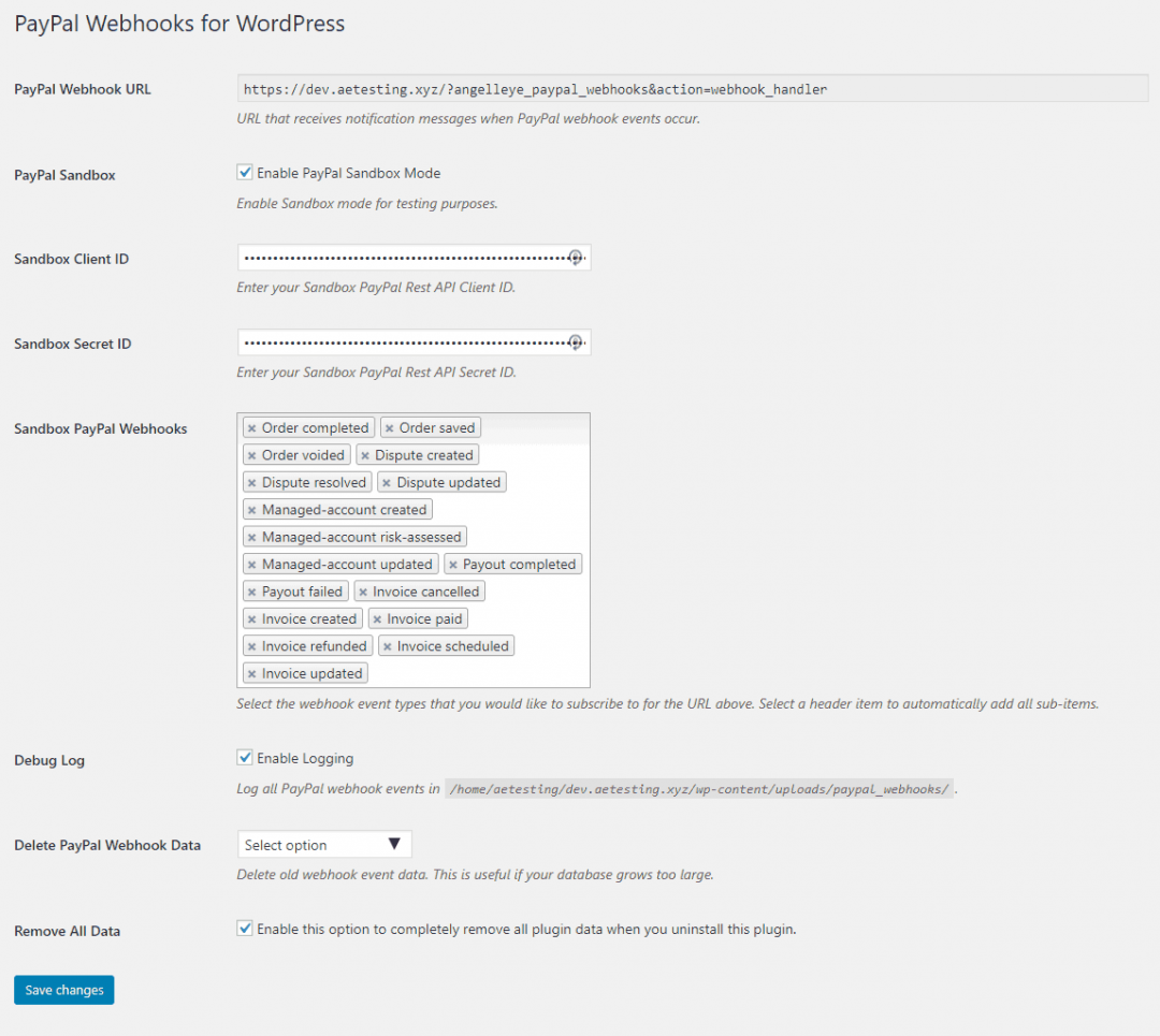 PayPal Webhooks WordPress Plugin - WooCommerce - AngellEYE