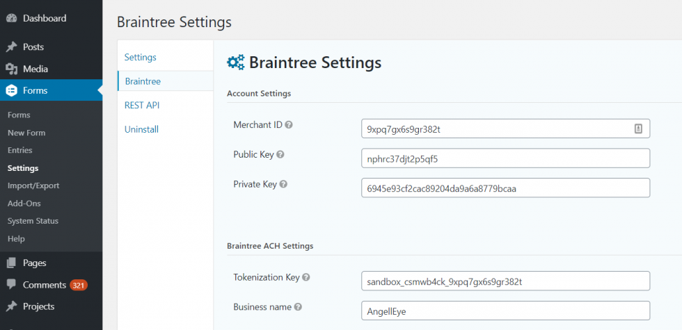 Gravity Forms ACH Payments Configuration - AngellEYE